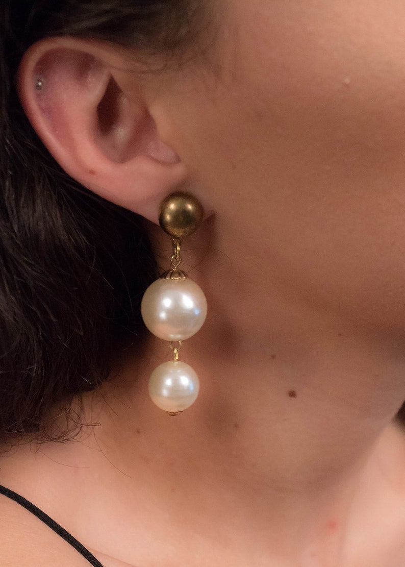 BALL Drop Pearl Earrings. Faux Pearl Ball Drop Earrings. | Etsy