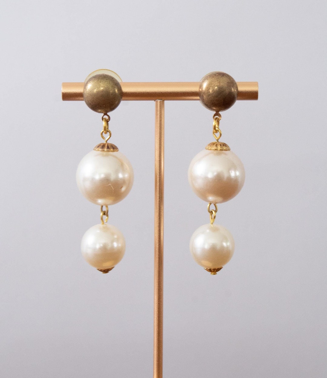 80s Pearl Drop Ball Dangle Earrings, Vintage Faux Pearl Earrings, Gifts ...