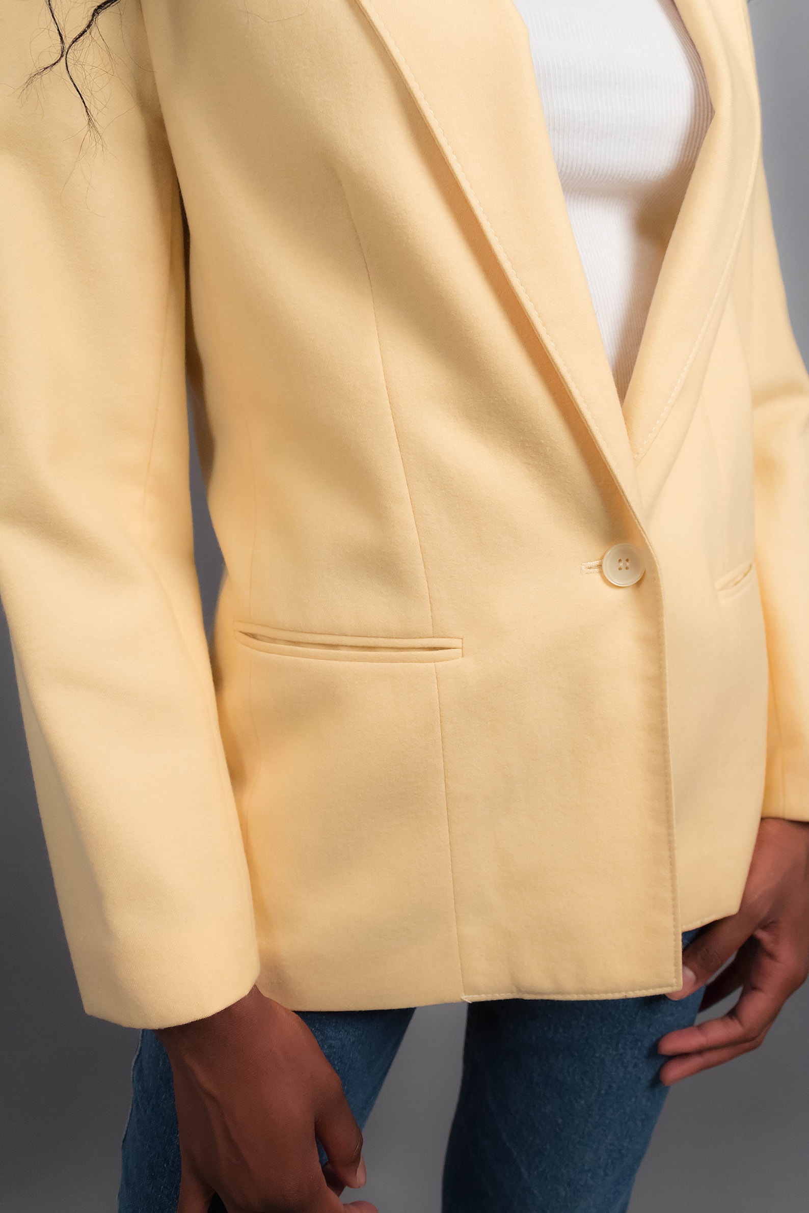 Minimal Wool Blazer / Yellow Blazer / Oversized Blazer / Tailored ...