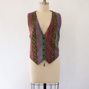 90s Southwestern Woven Cotton Vest, Vintage Boho Waistcoat Vest (S-M ...