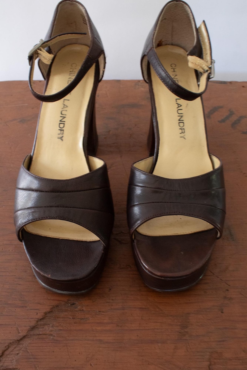 90s Does 40s Platform Heels, Vintage Chinese Laundry Platform Chunky ...