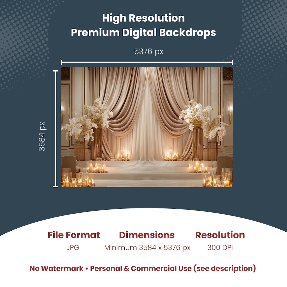 Wedding Digital Backdrops | Romantic Floral Wedding Backgrounds | 200 ...