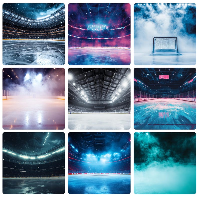 Hockey Digital Backdrop for Sports Photography | Ice Rink Background - Etsy
