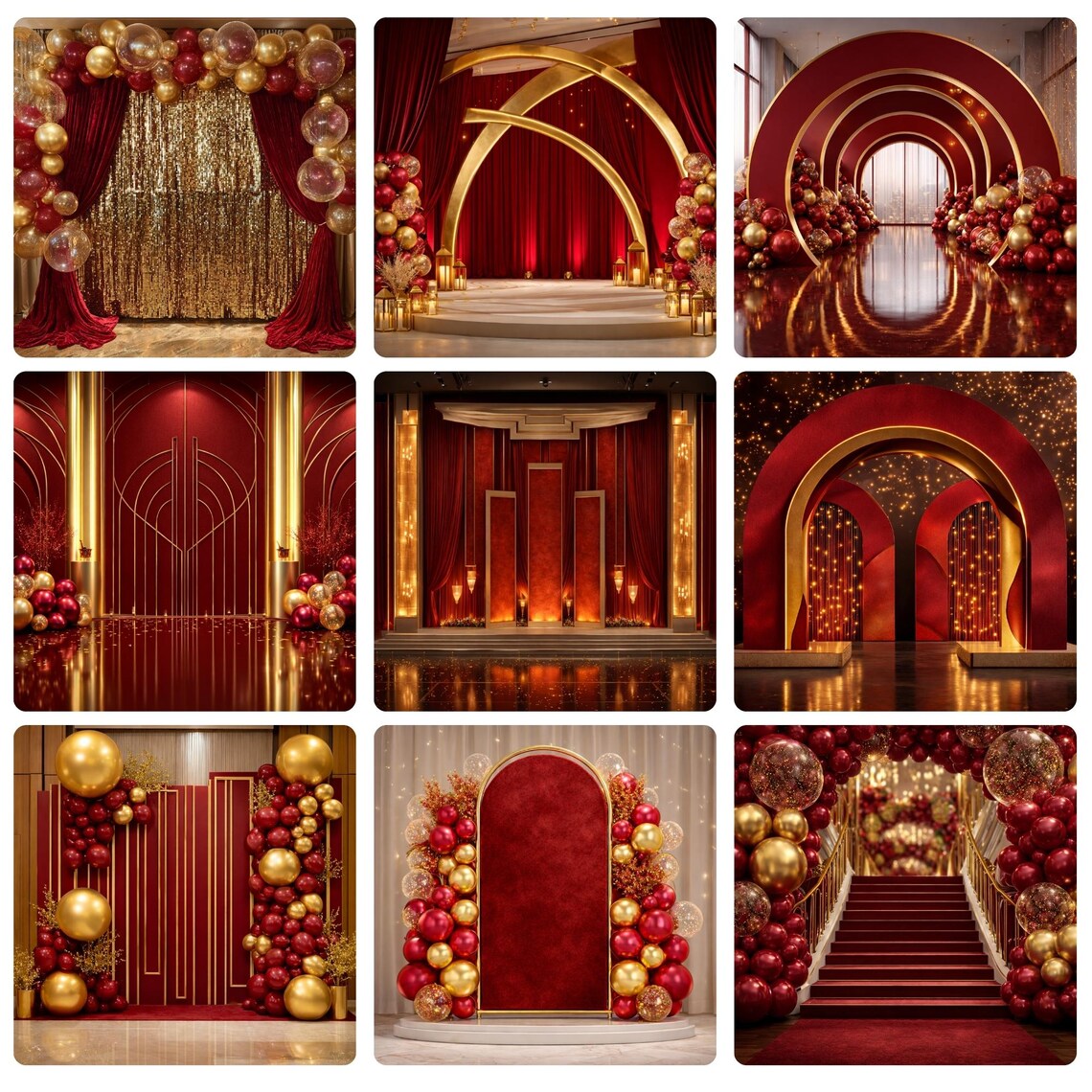 Cherry Luxe Party Backdrops | Luxury Party Backgrounds - Etsy