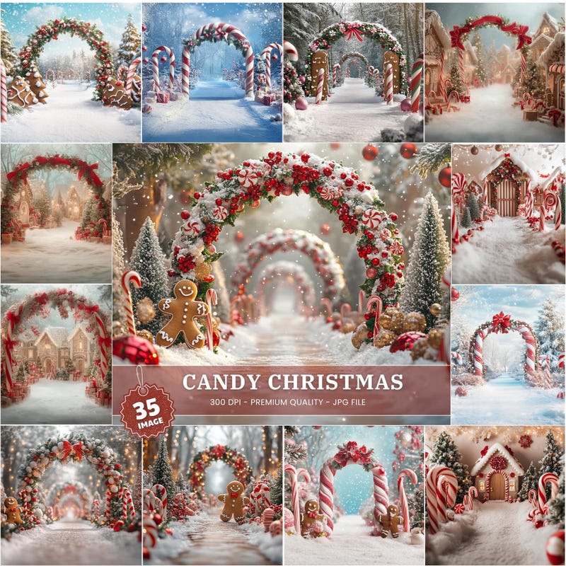 Candy Cane Backdrop - Etsy