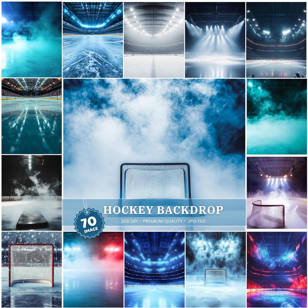 Hockey Digital Backdrop for Sports Photography | Ice Rink Background - Etsy