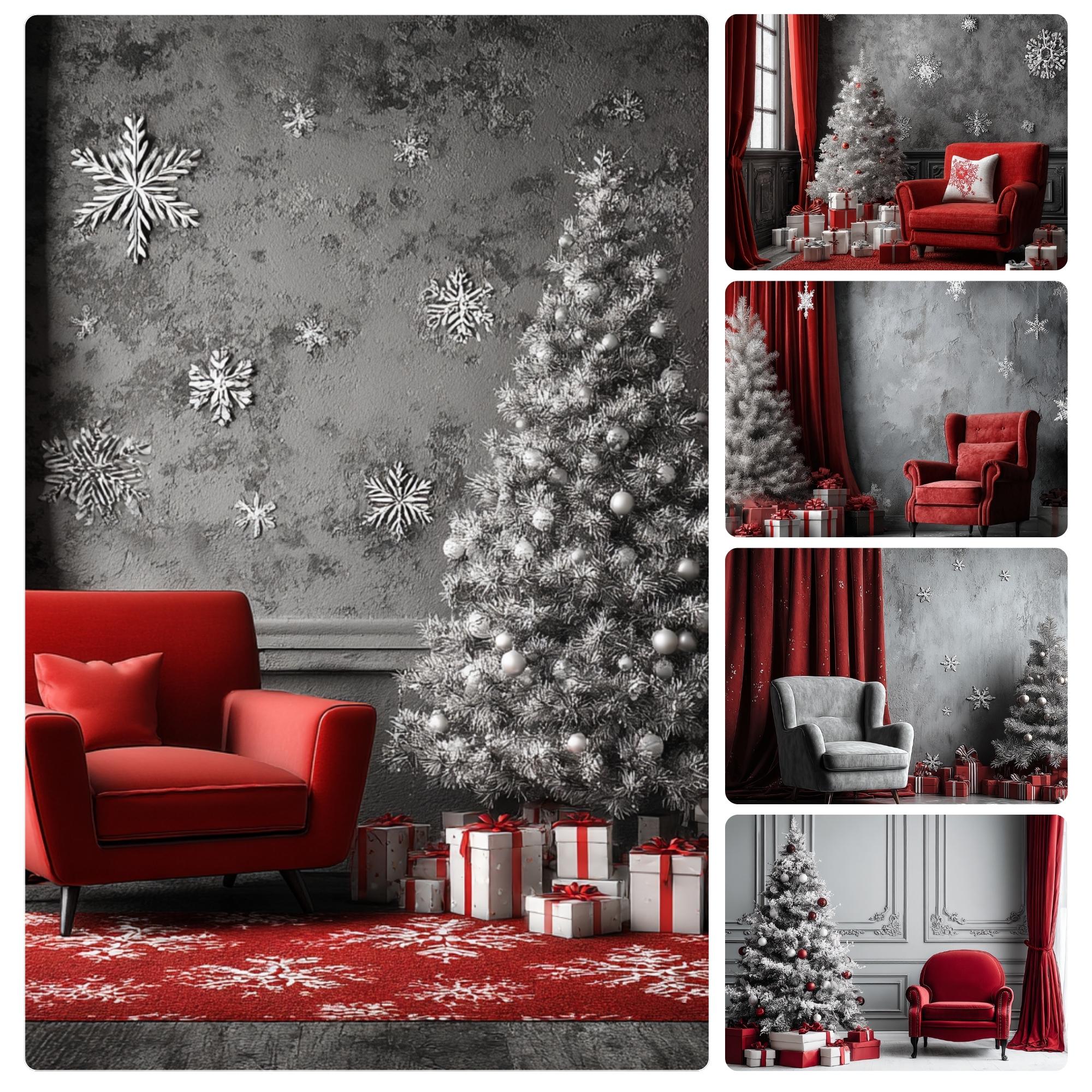 Christmas Red Room Digital Backdrop: Winter Holiday Photography (JPG ...