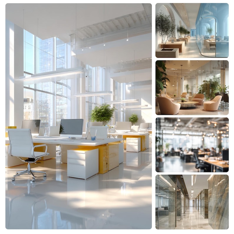 Modern Office Digital Backdrops | Corporate Workspace Interior ...