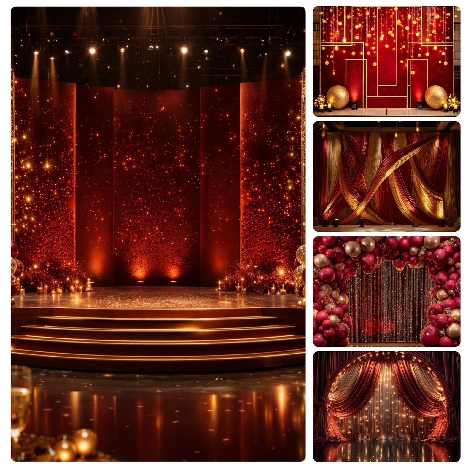Cherry Luxe Party Backdrops | Luxury Party Backgrounds - Etsy