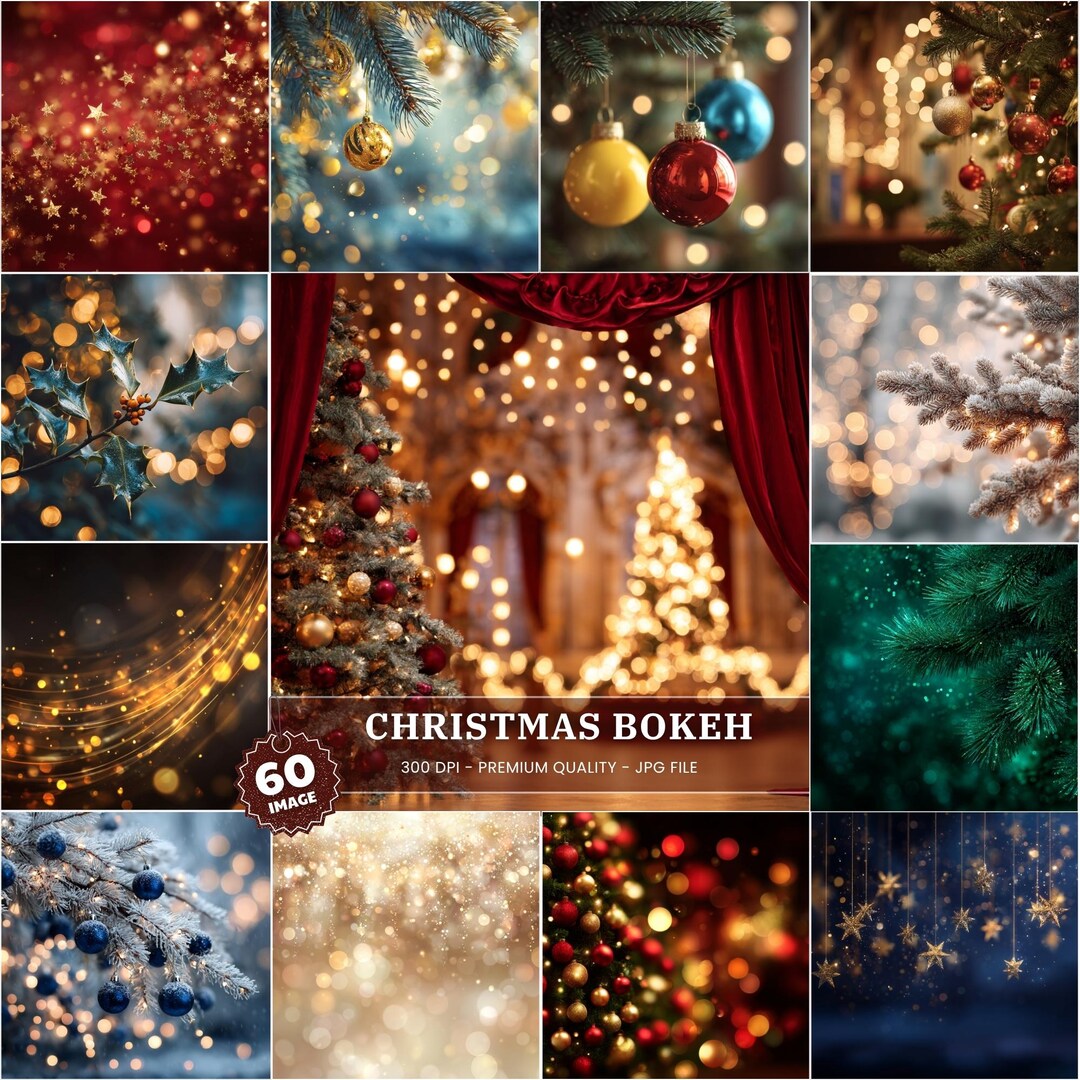 Christmas Bokeh Backgrounds: Festive Holiday Photo Backdrops (JPG) - Etsy