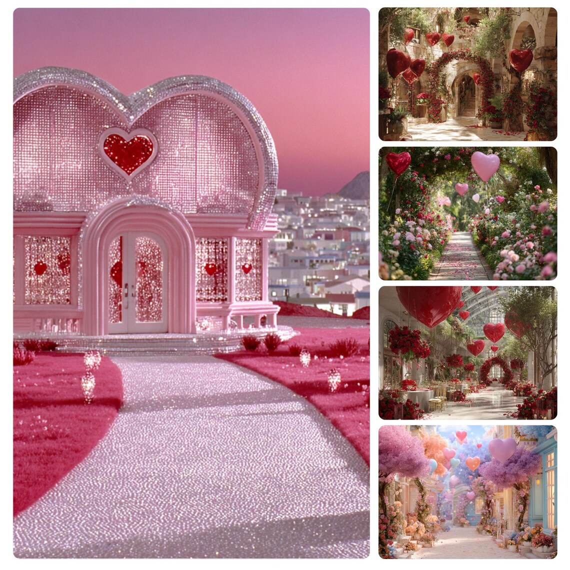 Romantic Valentine’s Day Digital Backdrops for Love Themed Designs - Etsy