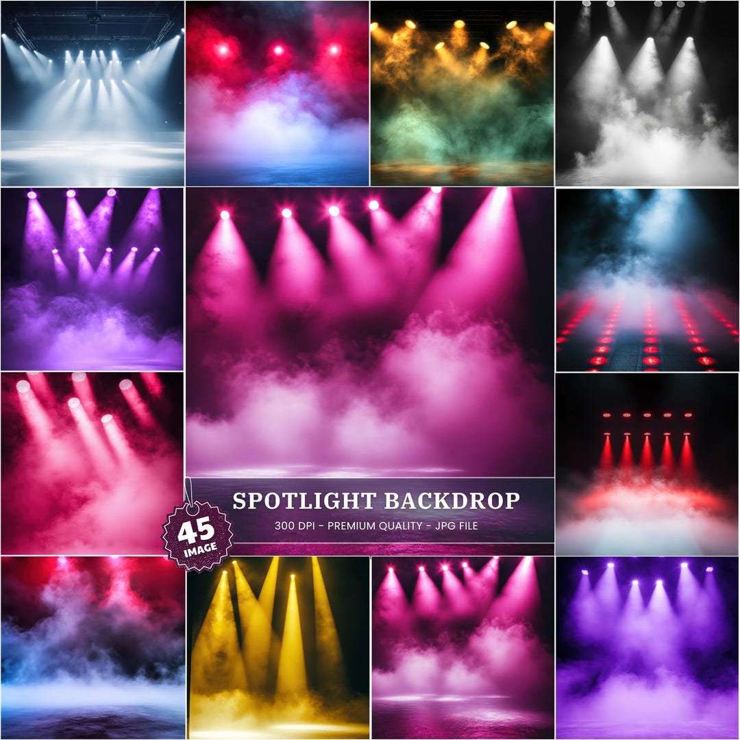 Fog Spotlight Digital Backdrop With Smoke Light Effect - Etsy
