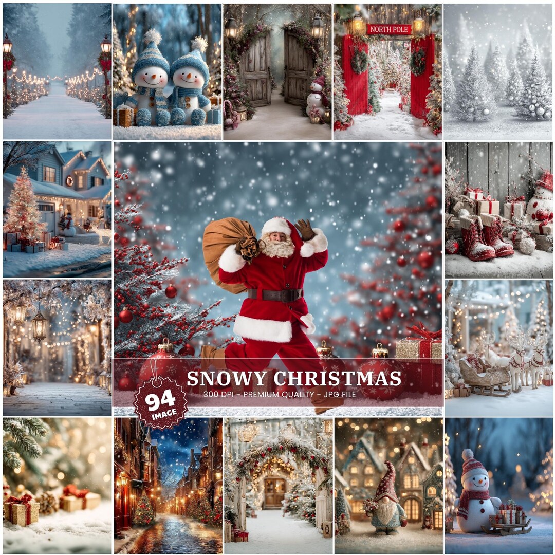 Magical Christmas Snowy Backdrop, Holiday Winter Wonderland (JPG) - Etsy