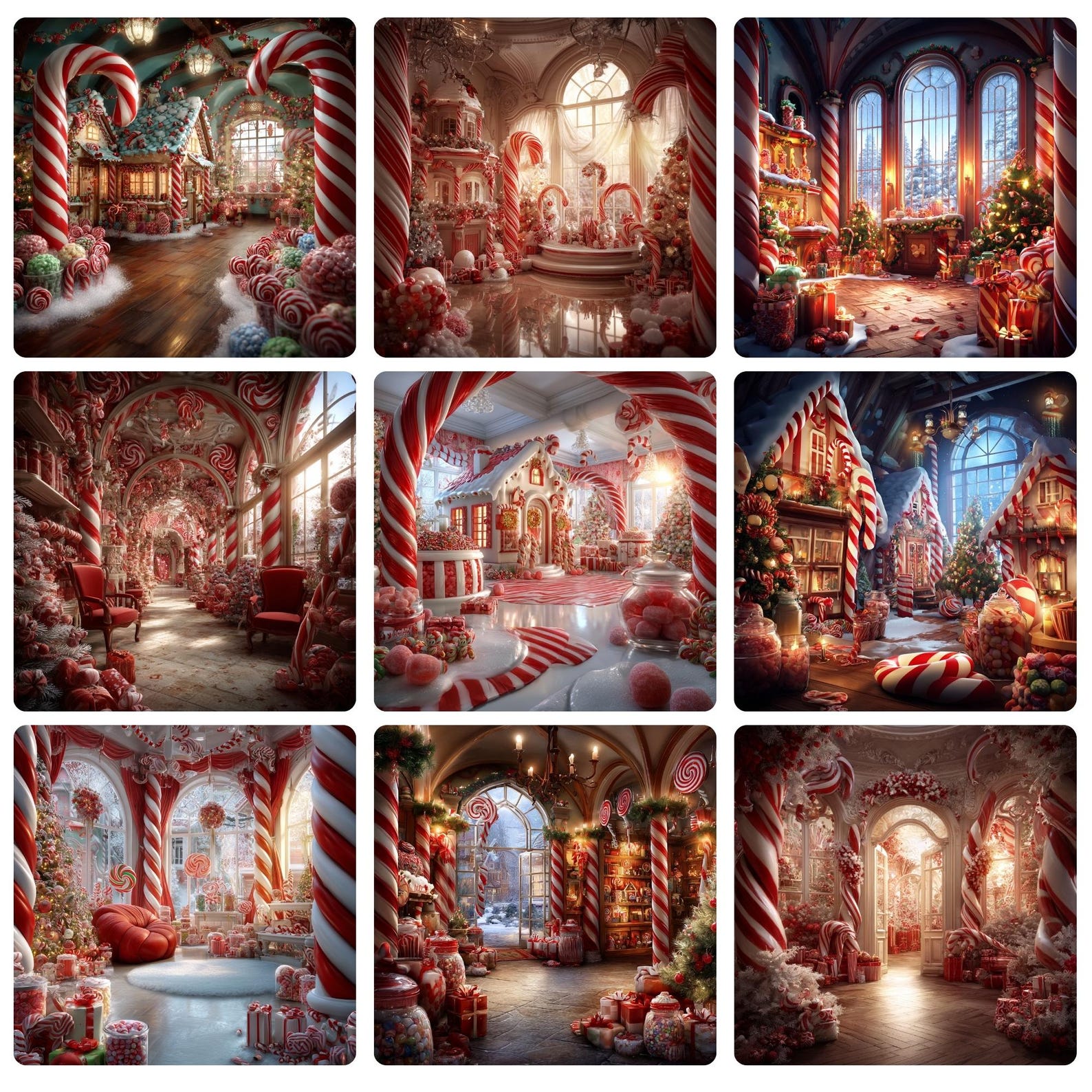 Candyland Christmas Digital Backdrop Bundle: Winter Wonderland (JPG) - Etsy