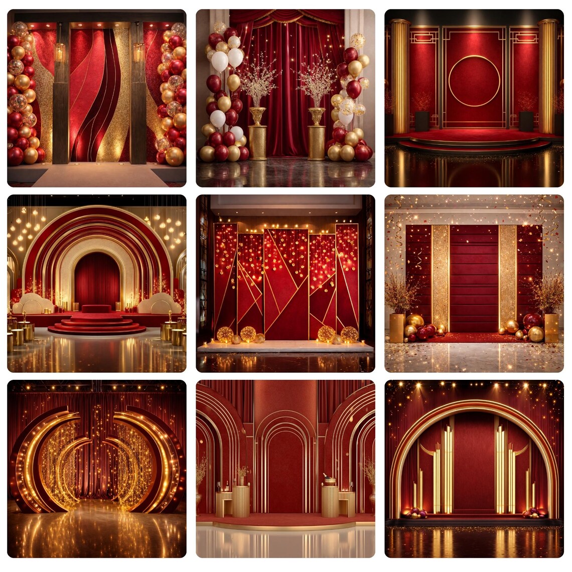Cherry Luxe Party Backdrops | Luxury Party Backgrounds - Etsy