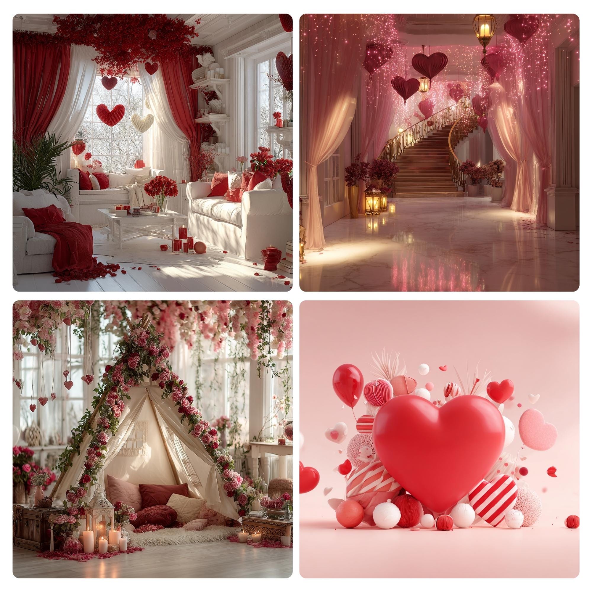 Valentine’s Day Digital Backdrops for Romantic Designs and Photography ...
