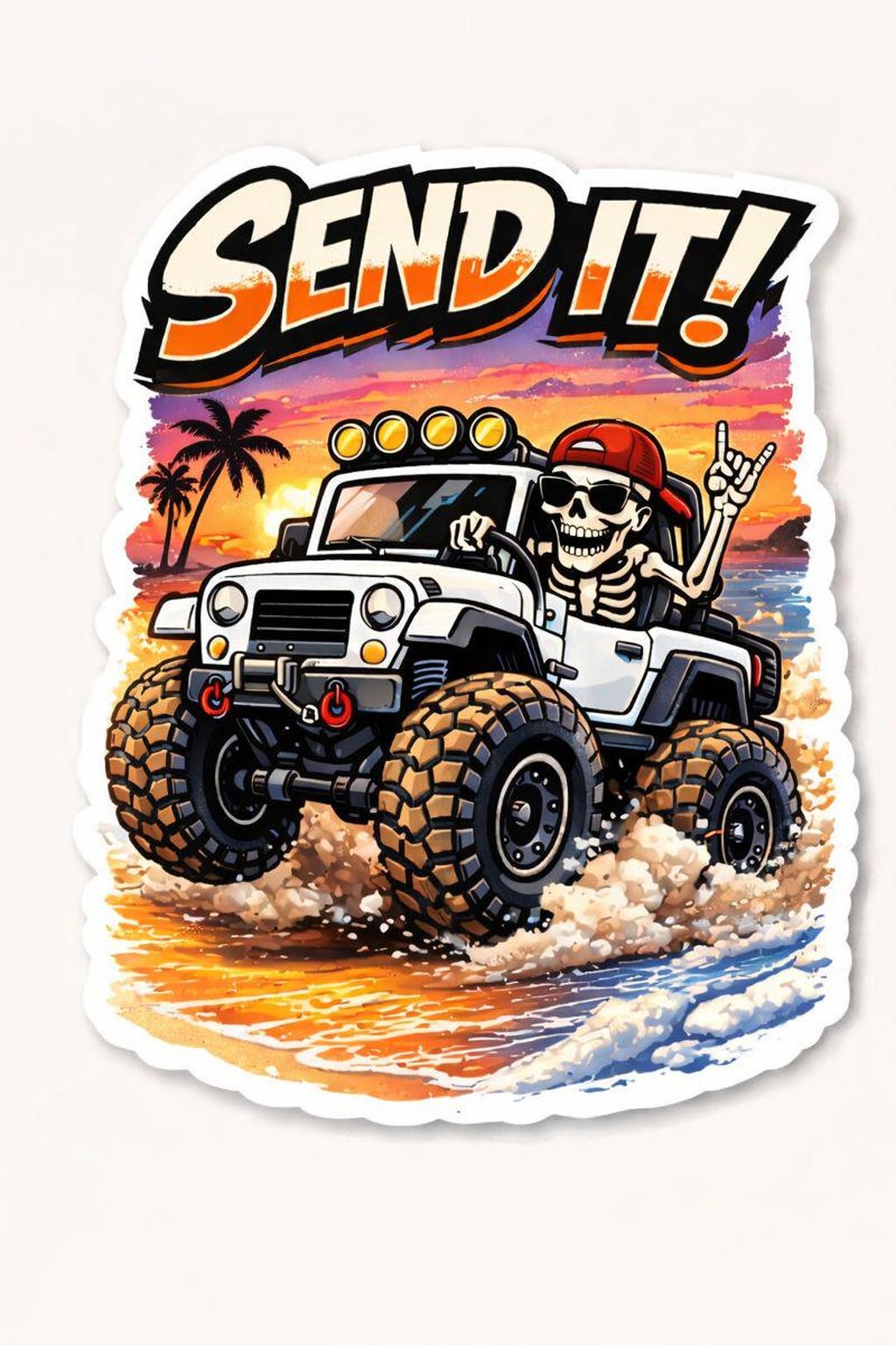 Send It Skeleton Off-road Sticker - Etsy