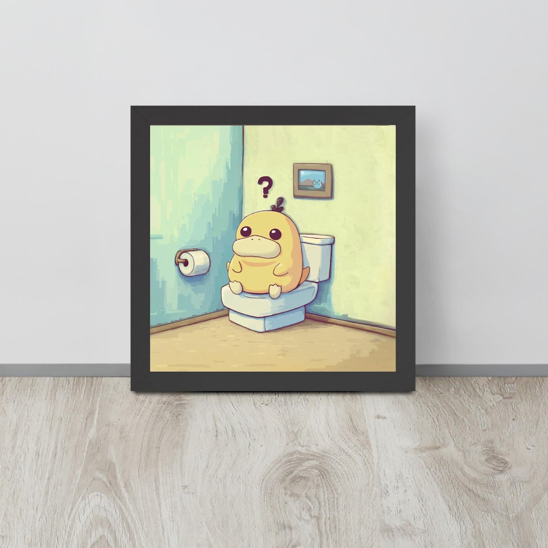 Chibi Psyduck Toilet Humor Wall Art Print - Instant Download | Funny ...