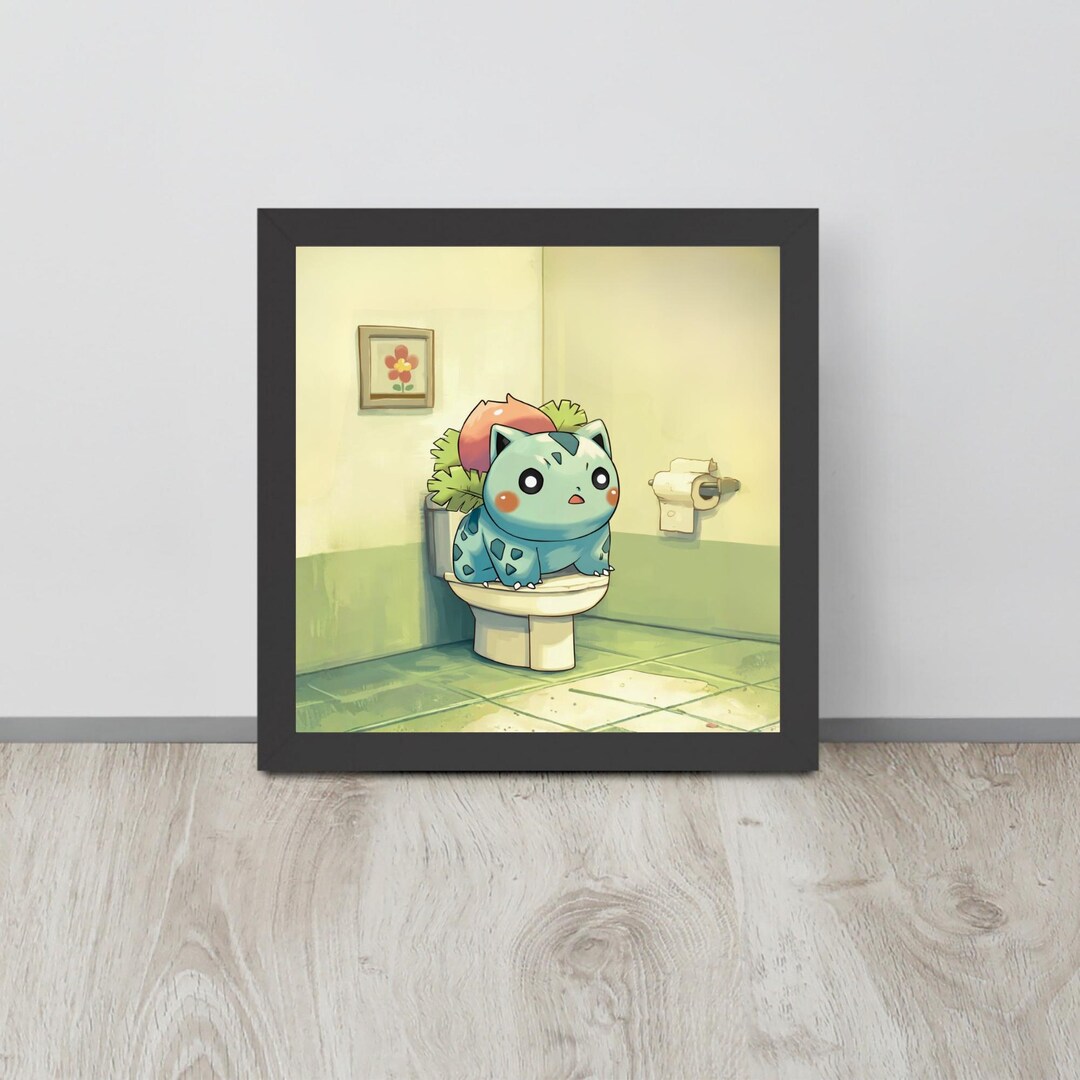 Chibi Ivysaur Toilet Humor Wall Art Print - Instant Download | Funny ...