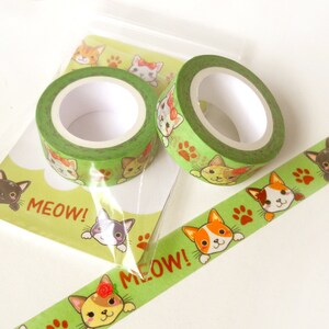 Cute Cats Washi Tape. Planner Decoration. Kawaii Washi Tape. Cats Washi ...