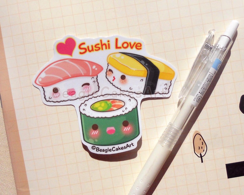 I Love Sushi Sticker Laptop Sticker Food Sticker Sushi - Etsy