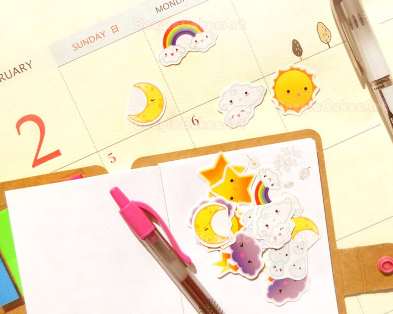 Weather Stickers Planner Stickers Functional Stickers - Etsy