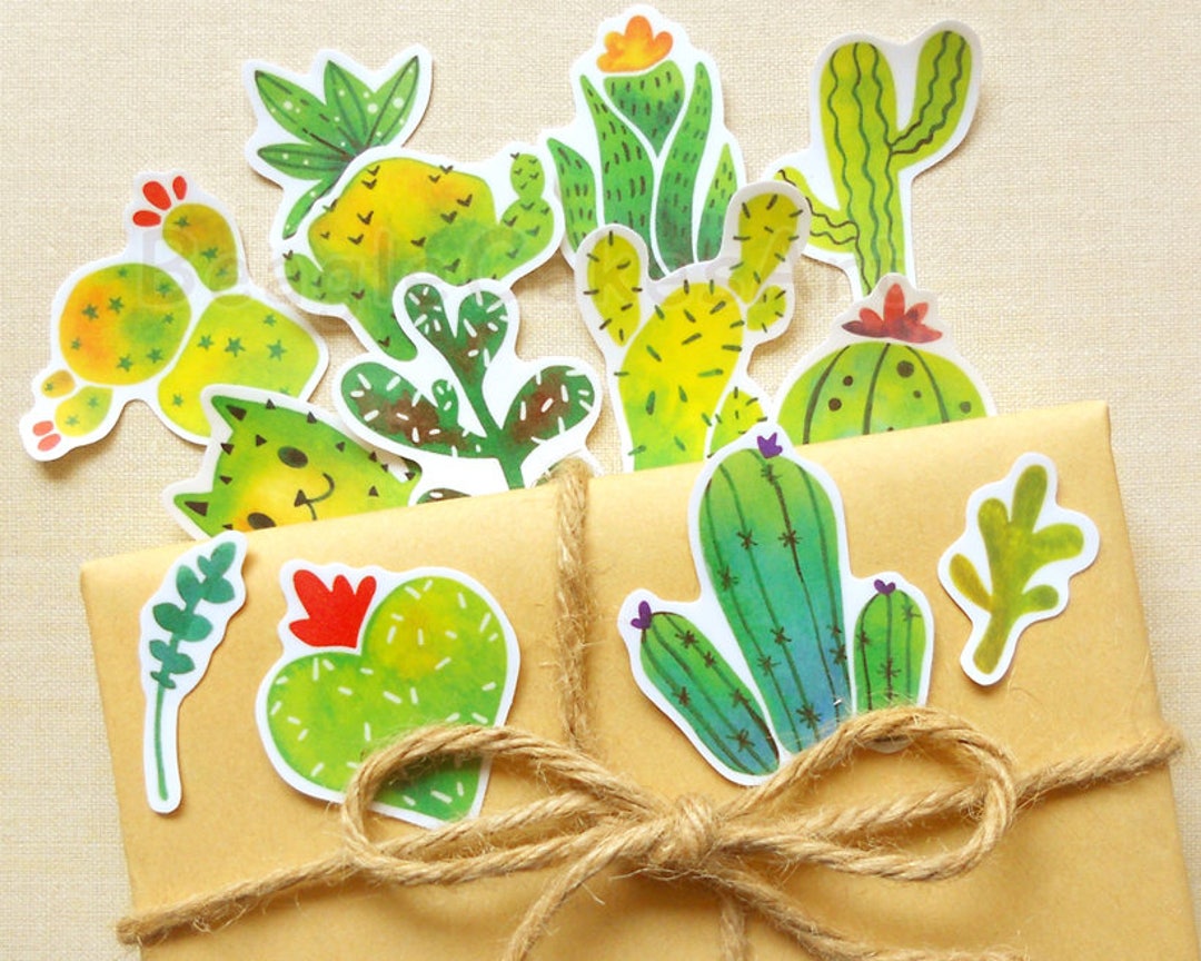 Cactus Stickers, Plants Sticker, Succulent Sticker, Skateboard Sticker ...