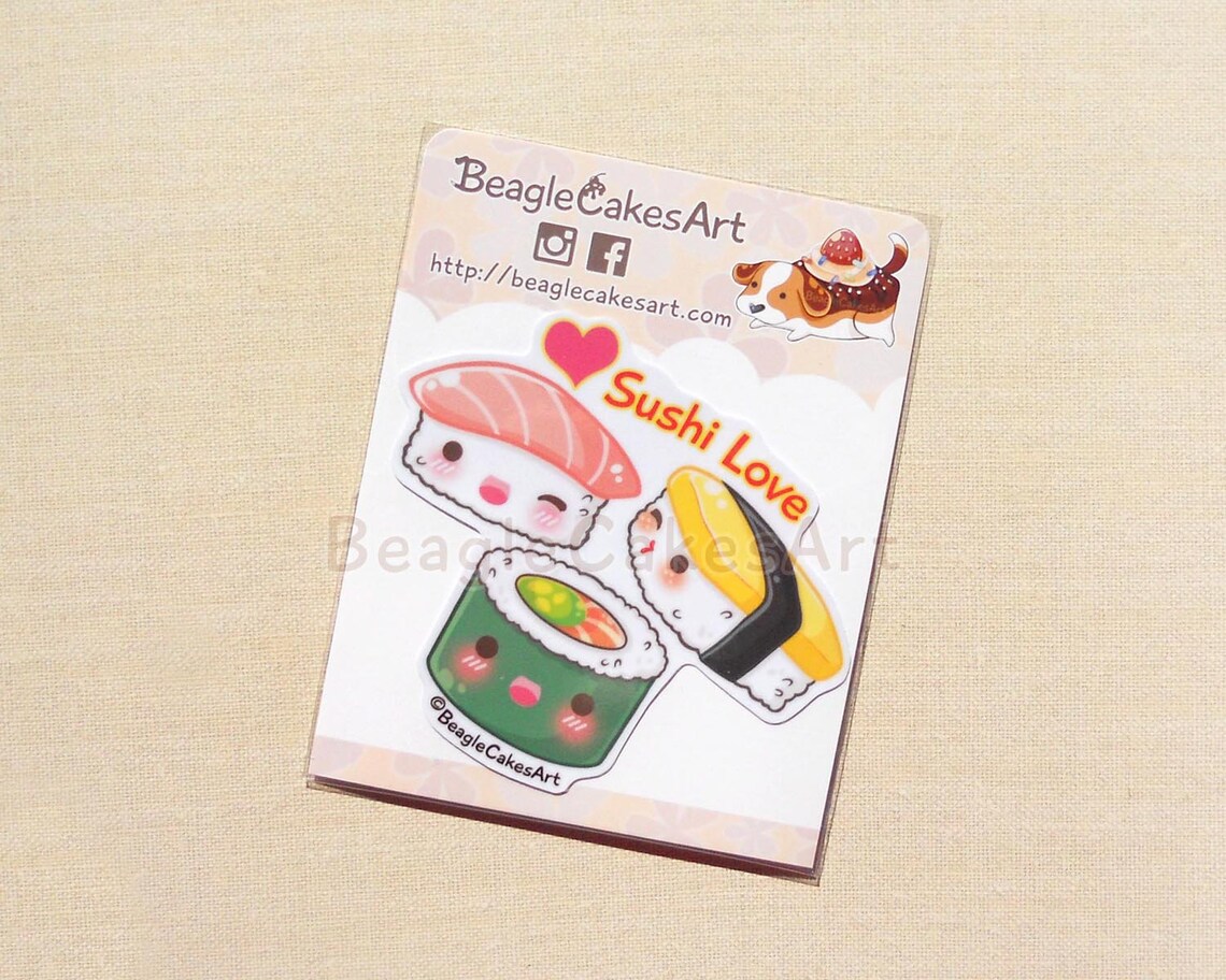 I Love Sushi Sticker Laptop Sticker Food Sticker Sushi | Etsy