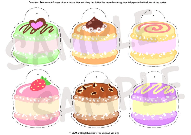 Macaron Tags Macaroon Tags Instant Download Birthday Tags | Etsy