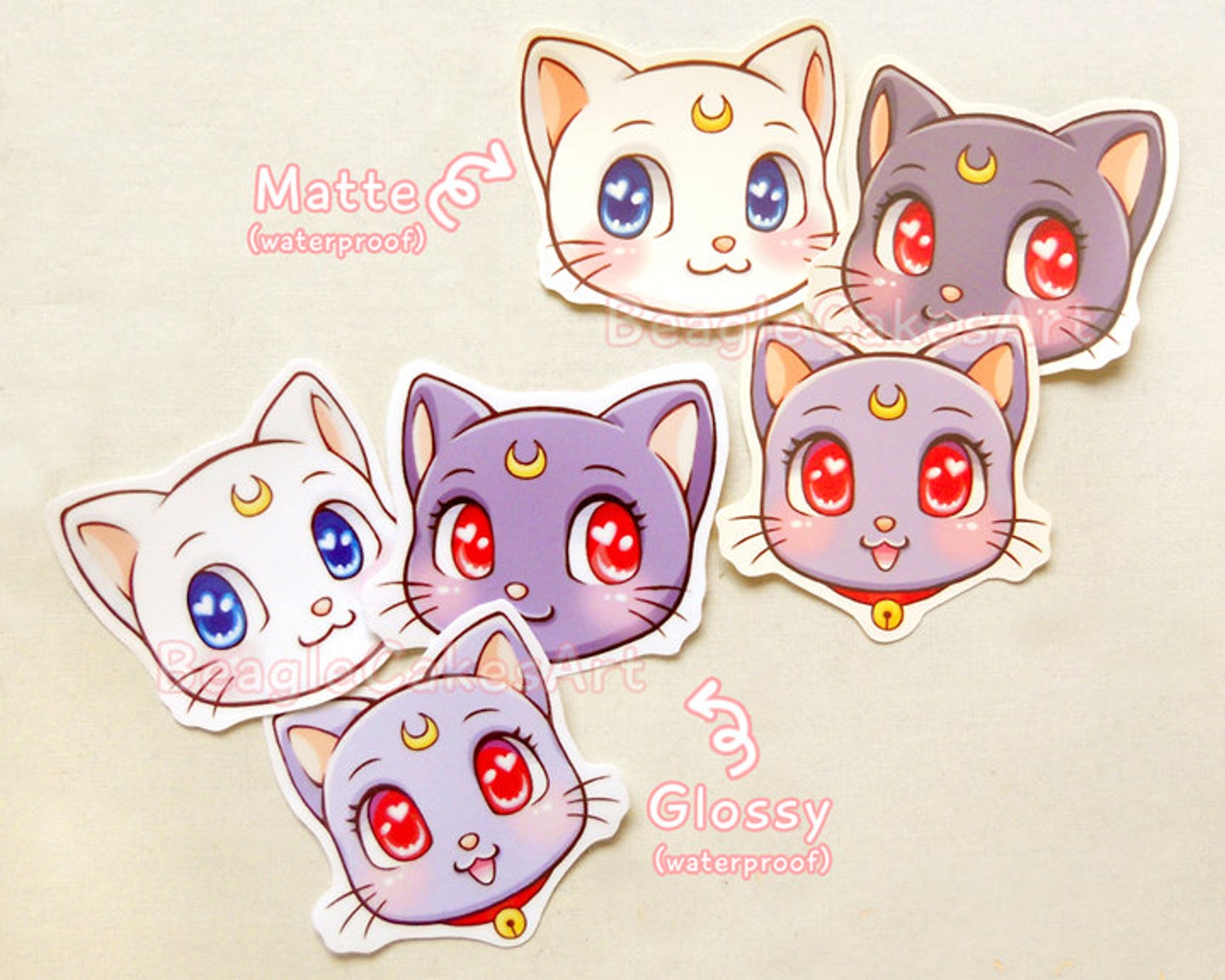Sailor Moon Cats Stickers. Sailor Moon Sticker. Waterproof - Etsy Australia