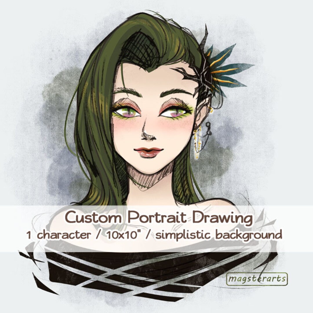 Custom Portrait Artwork Anime Portrait Drawing Custom - Etsy