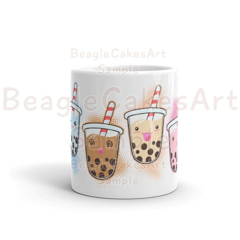Bubble Tea Mug Coffee Mug Boba Tea Mug Kawaii Art Mug | Etsy