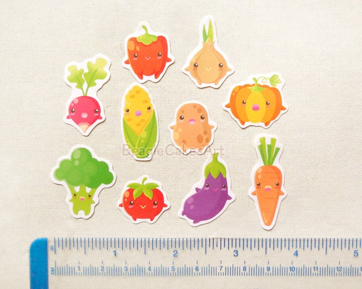 Fruits and Vegetables Stickers. 60 Pieces. Vegetarian Sticker. | Etsy