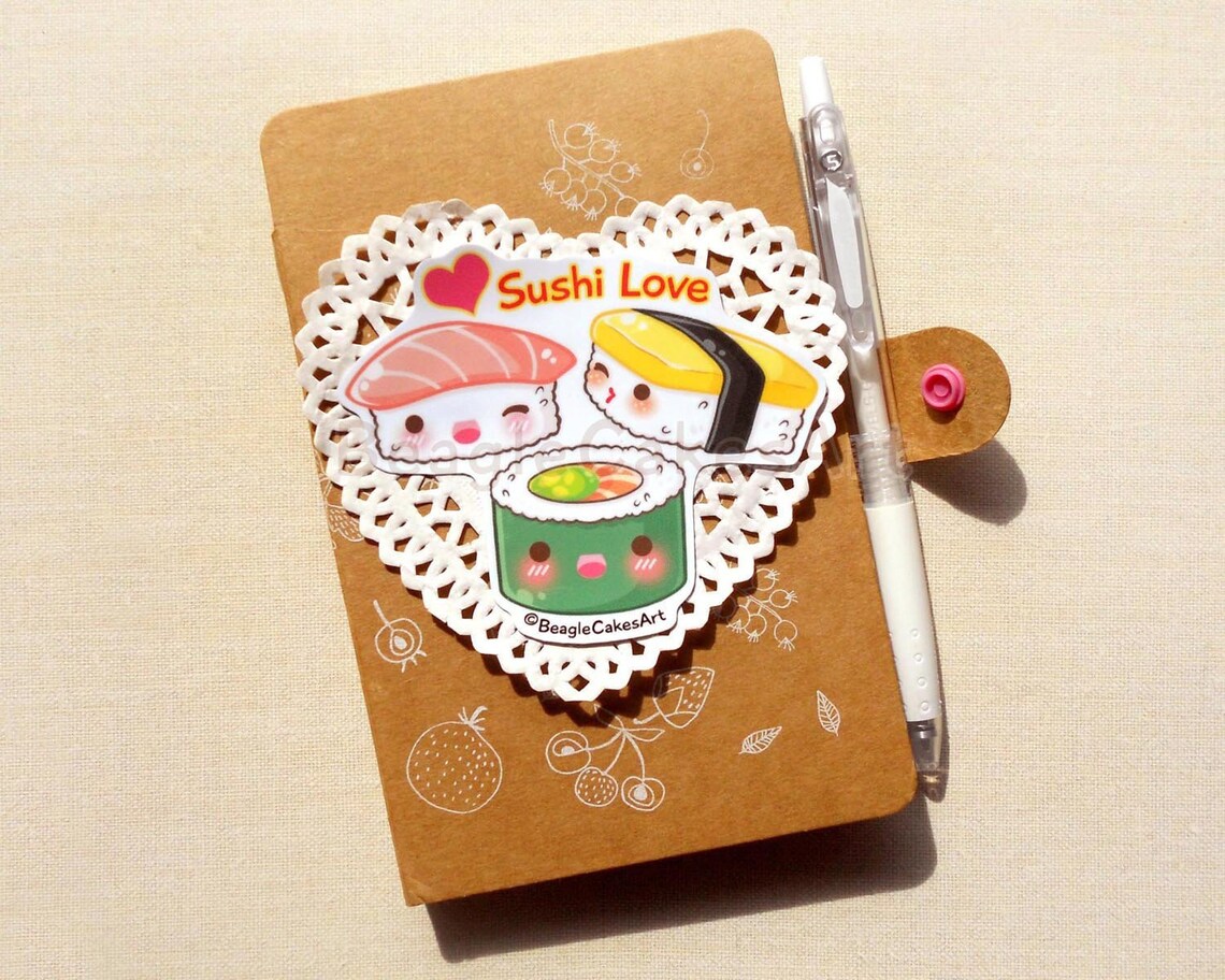 I Love Sushi Sticker Laptop Sticker Food Sticker Sushi | Etsy