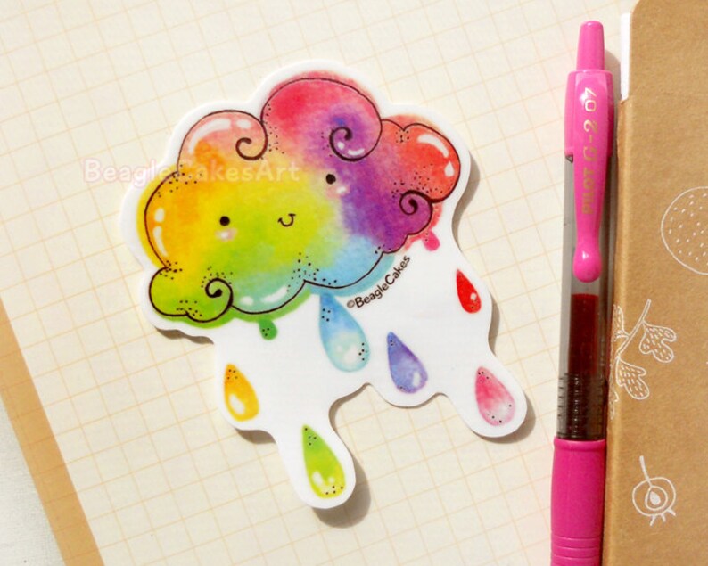 Rainbow Sticker Kawaii Rainbow Sticker Laptop Decal | Etsy