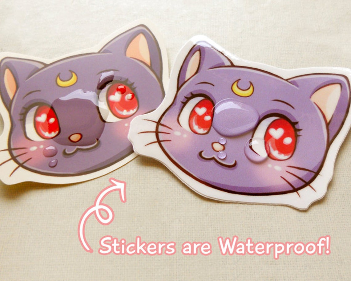 Sailor Moon Cats Stickers. Sailor Moon Sticker. Waterproof - Etsy Australia