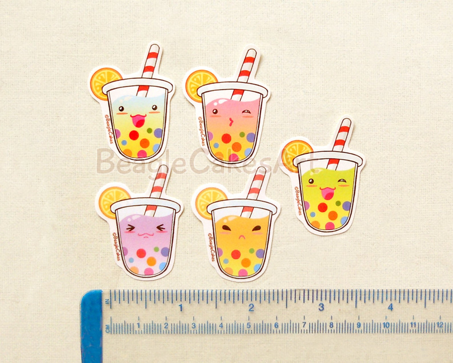 Rainbow Bubble Tea Sticker. Kawaii Sticker. Tapioca Sticker. - Etsy