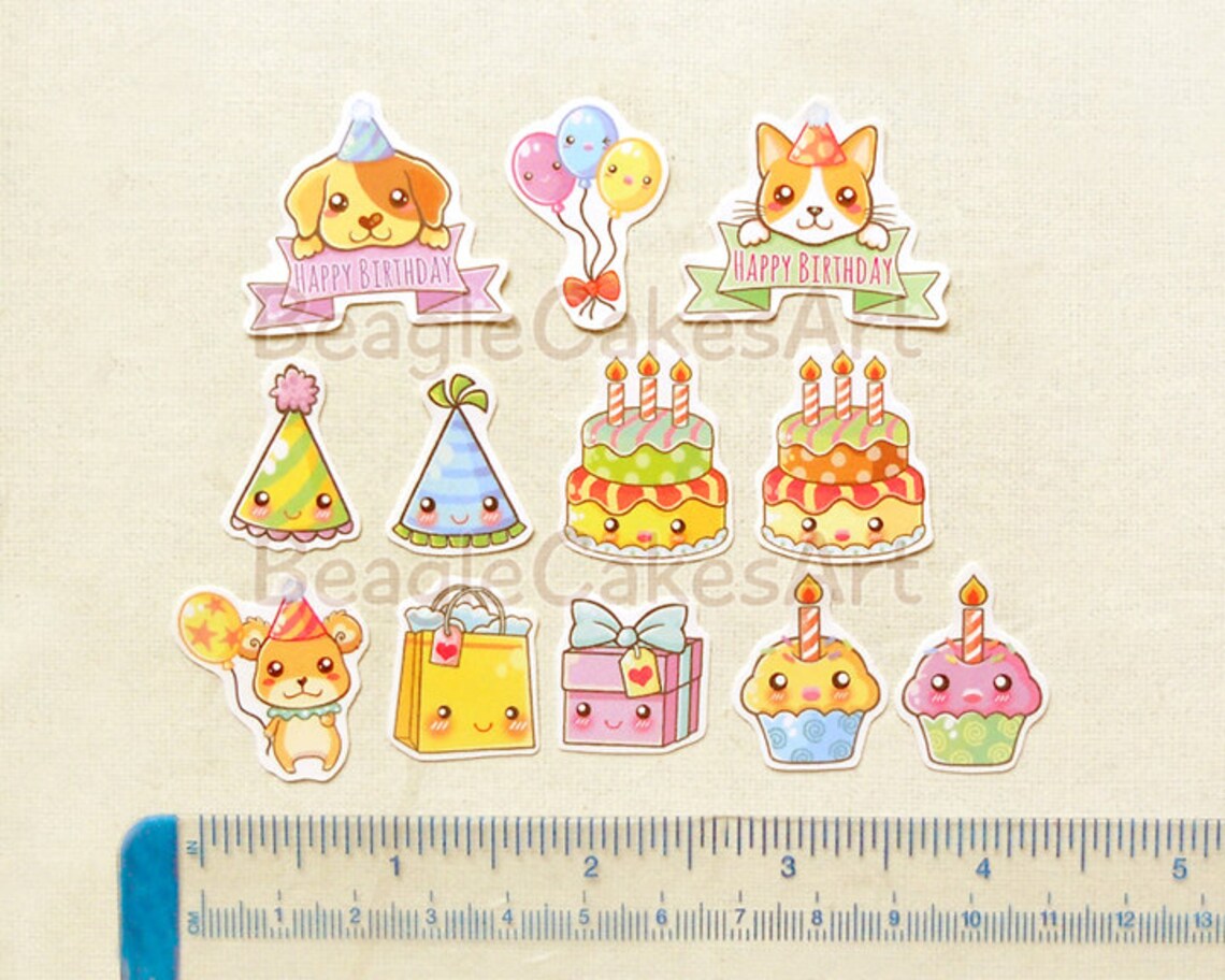 Birthday Stickers. Happy Birthday Sticker. Birthday Planner. | Etsy