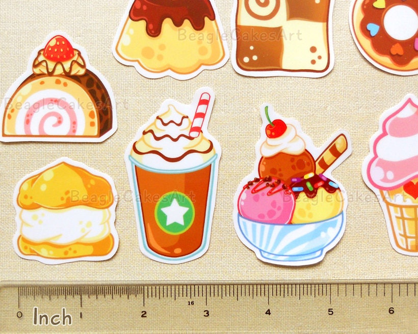 Sweets Stickers Ice Cream Stickers Donut Stickers | Etsy