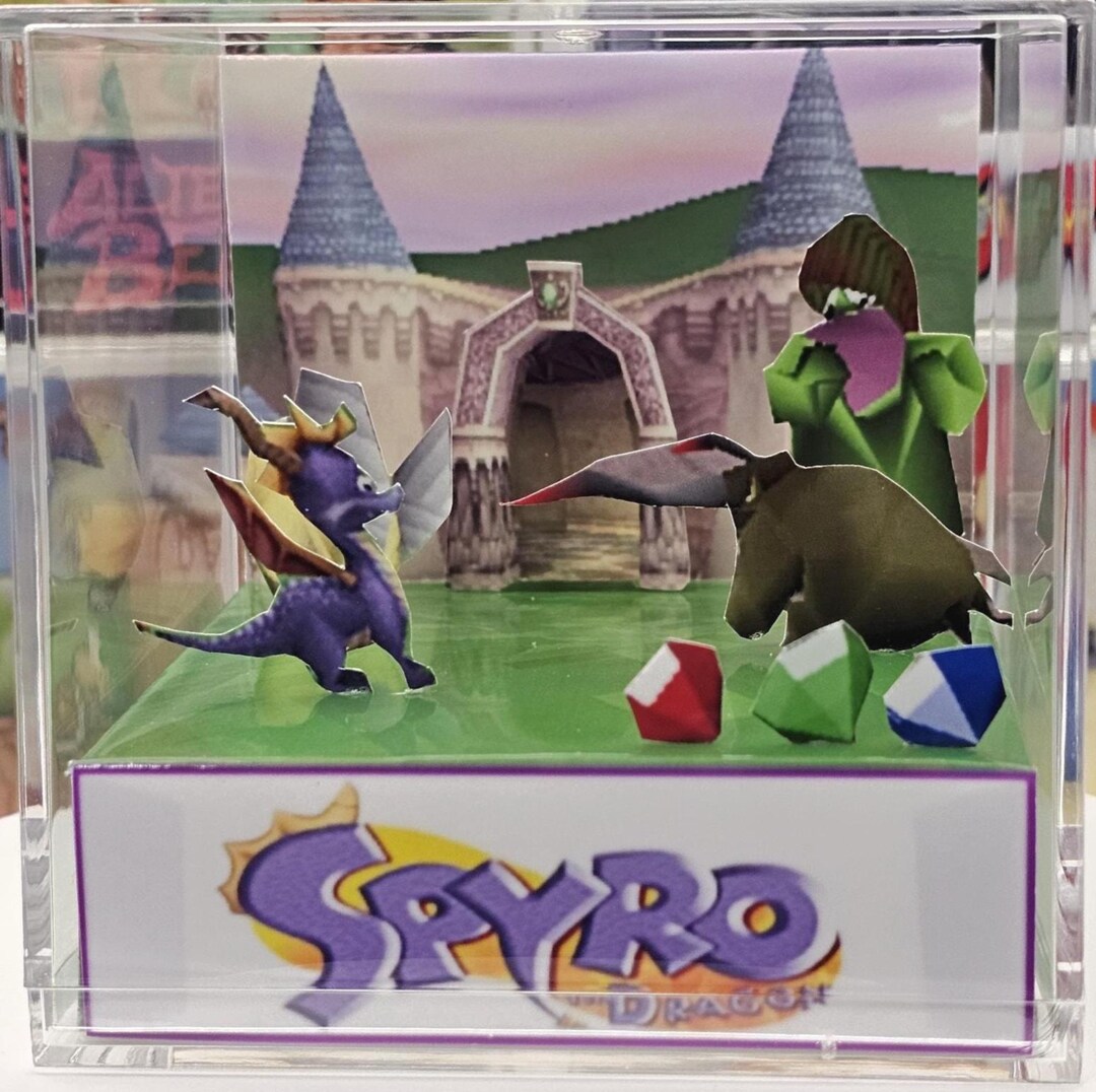 Handmade Spyro the Dragon 3D Shadow Box | Retro PS1 Diorama - Etsy