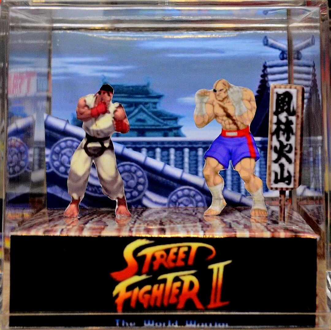 Street Fighter II Acrylic Display Cube | Retro Arcade Fighting Game ...