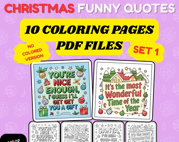 20 Printable Christmas Coloring Pages With Funny Quotes for Adults ...