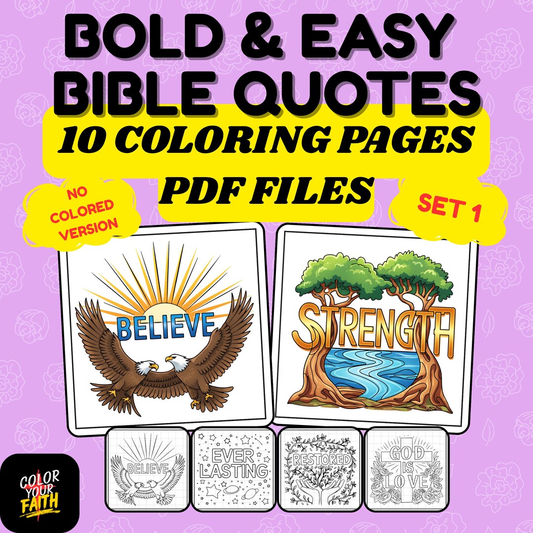 Faith Coloring Pages, Bible Verse Art, Christian Activity (digital ...