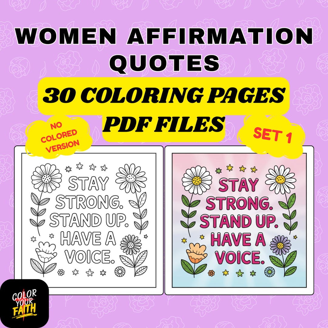 Inspirational Coloring Pages for Women – 30 Uplifting Quotes ...