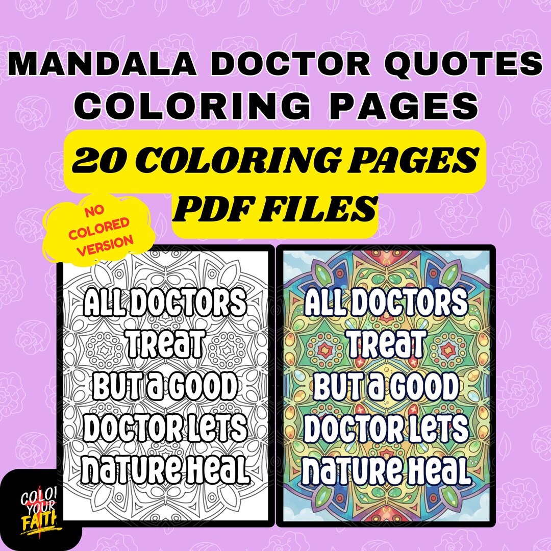 Mandala Doctor Quotes Coloring Book – Inspirational Medical ...