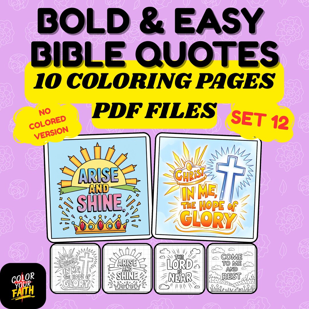 Faith Coloring Pages: Bible Verse Art, Christian Activity (digital ...