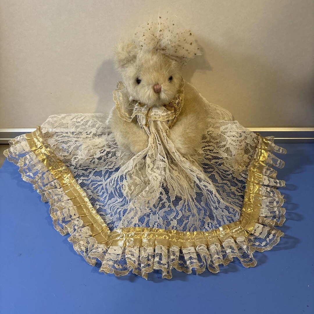 Plush Bear Fancy Gold Dress See Pics Pretty. A664 - Etsy