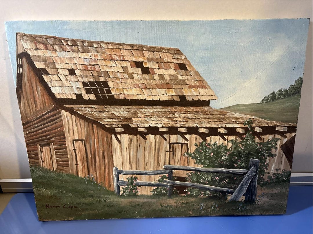 Nancy Cope Signed Art Acrylic Barn Painting Not Framed - Etsy
