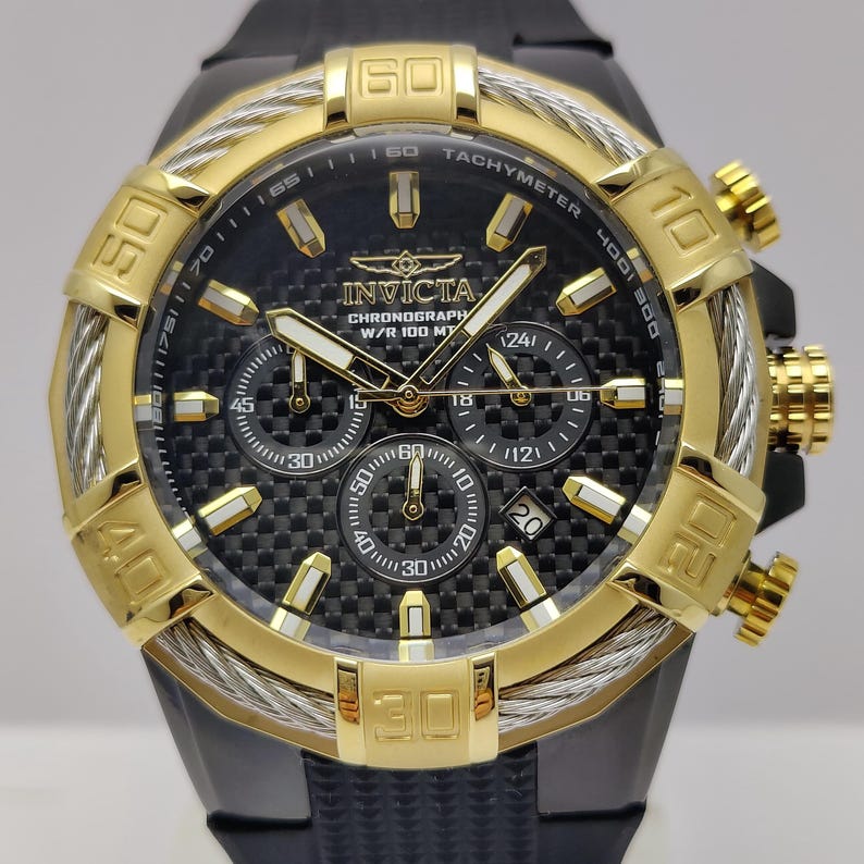 INVICTA BOLT Chronograph & 24 Hour Dial 51 Mm Mosaic Pattern Dial 25687 ...