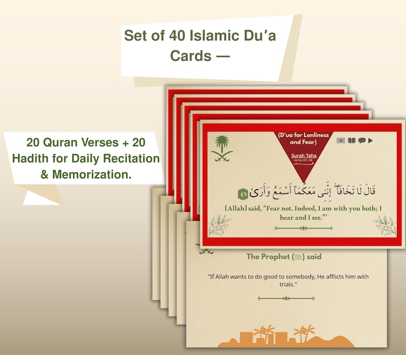 Islamic Dua & Hadith Cards | Quran Verses, Muslim Gift (PDF) - Etsy